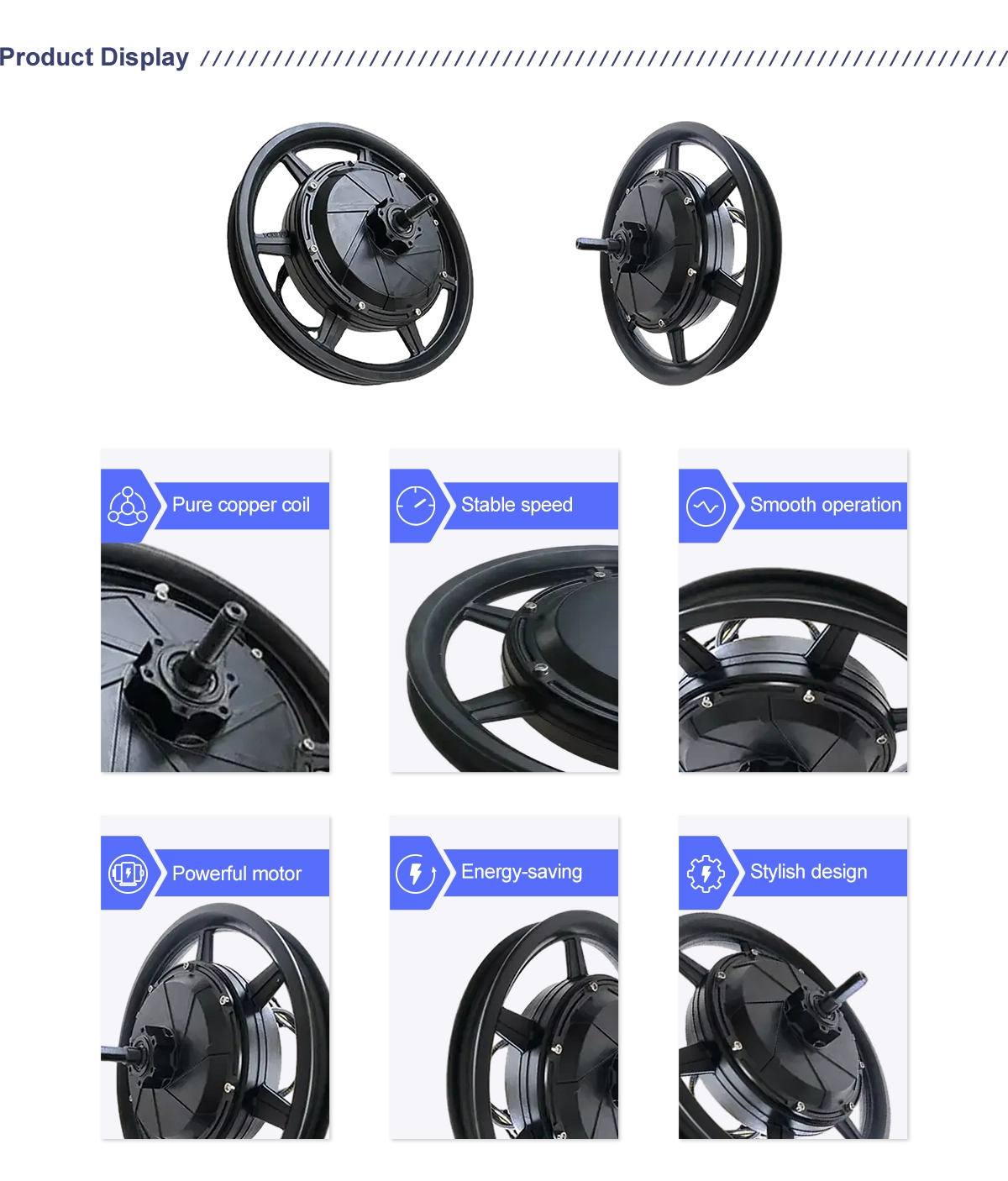 14Inch 72V 3000W 120km/h 135MM High Speed Hub Motor